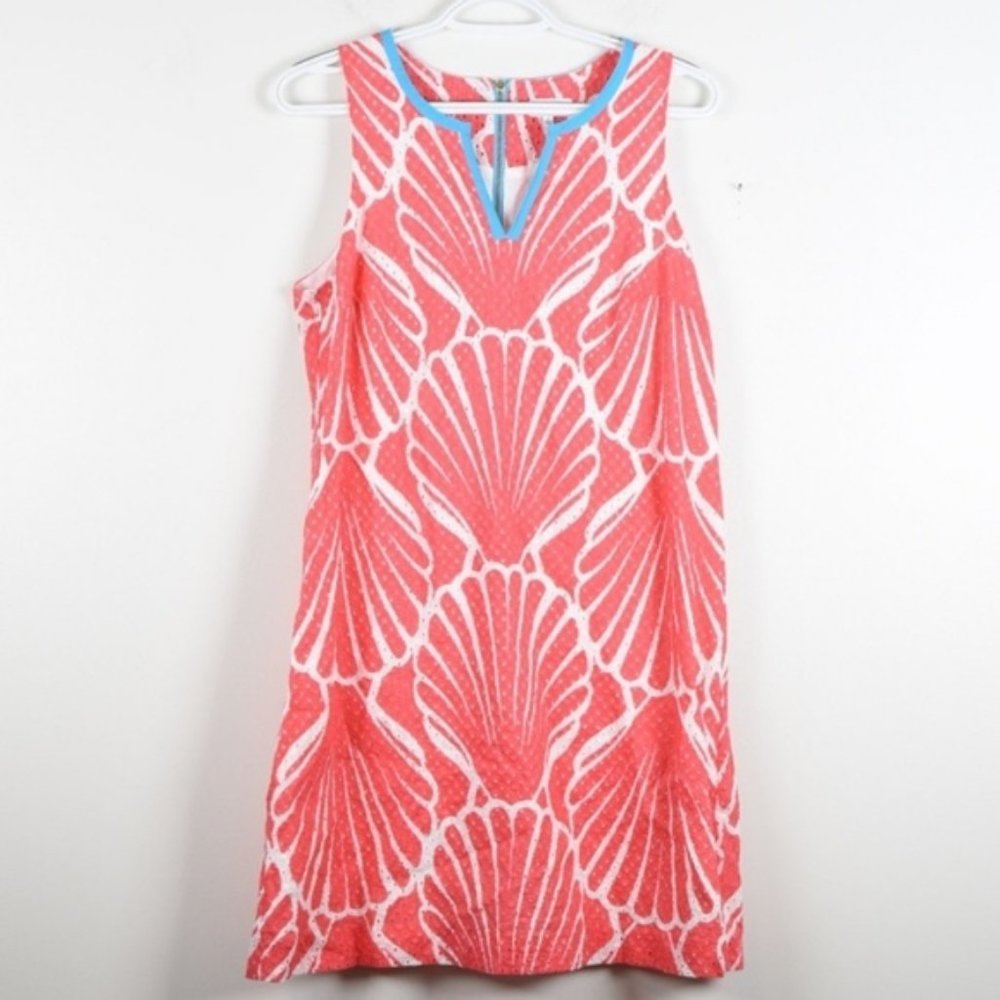 Crown & Ivy Shift Shell Dress Back Zip Blue Trim 8 - Gem